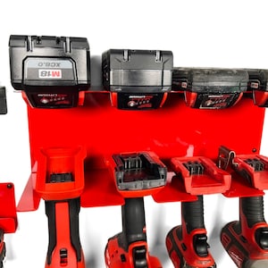 Milwaukee M18 Drill and Battery Shelf W 4 or 6 Slots - Cordless Drill ...