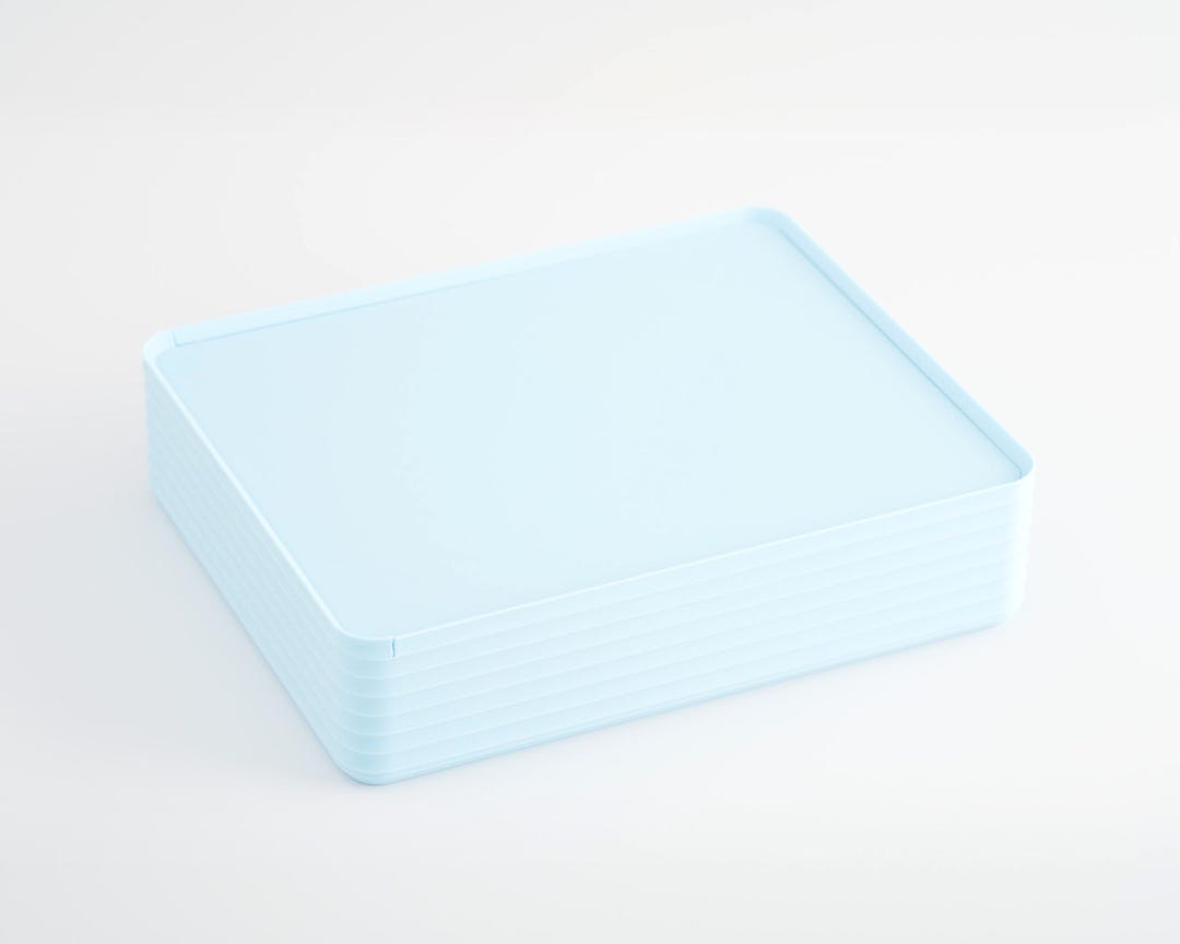 Sculptural Organization Box | Rib Series Double-wide Box – Matte Ice ...