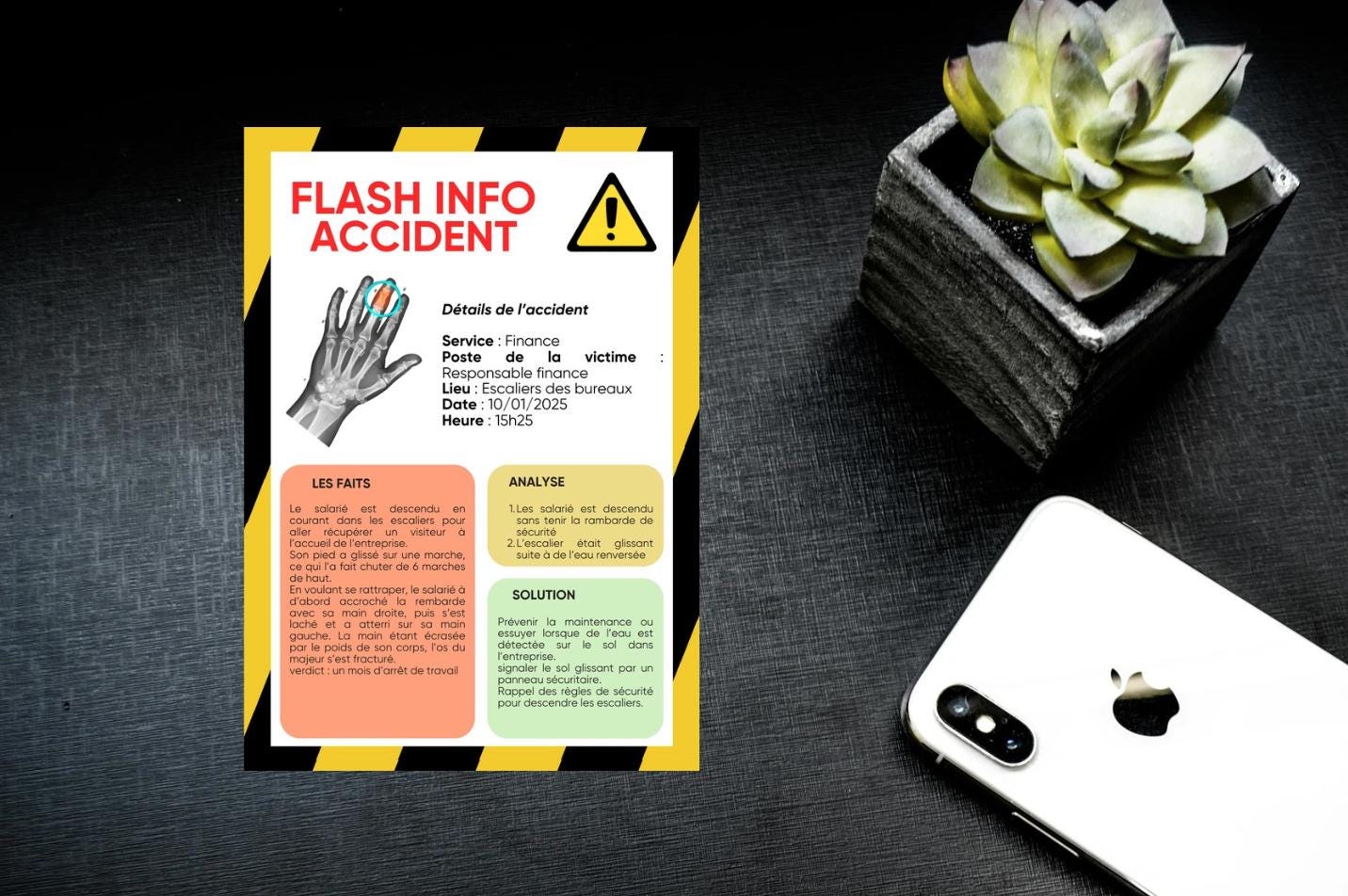 Workplace Accident Alert Template - Etsy