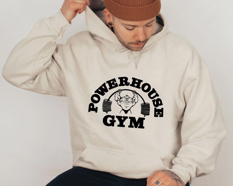 Powerhouse Gym Hoodie, Gym Workout Fitness Graphic Shirt - Etsy