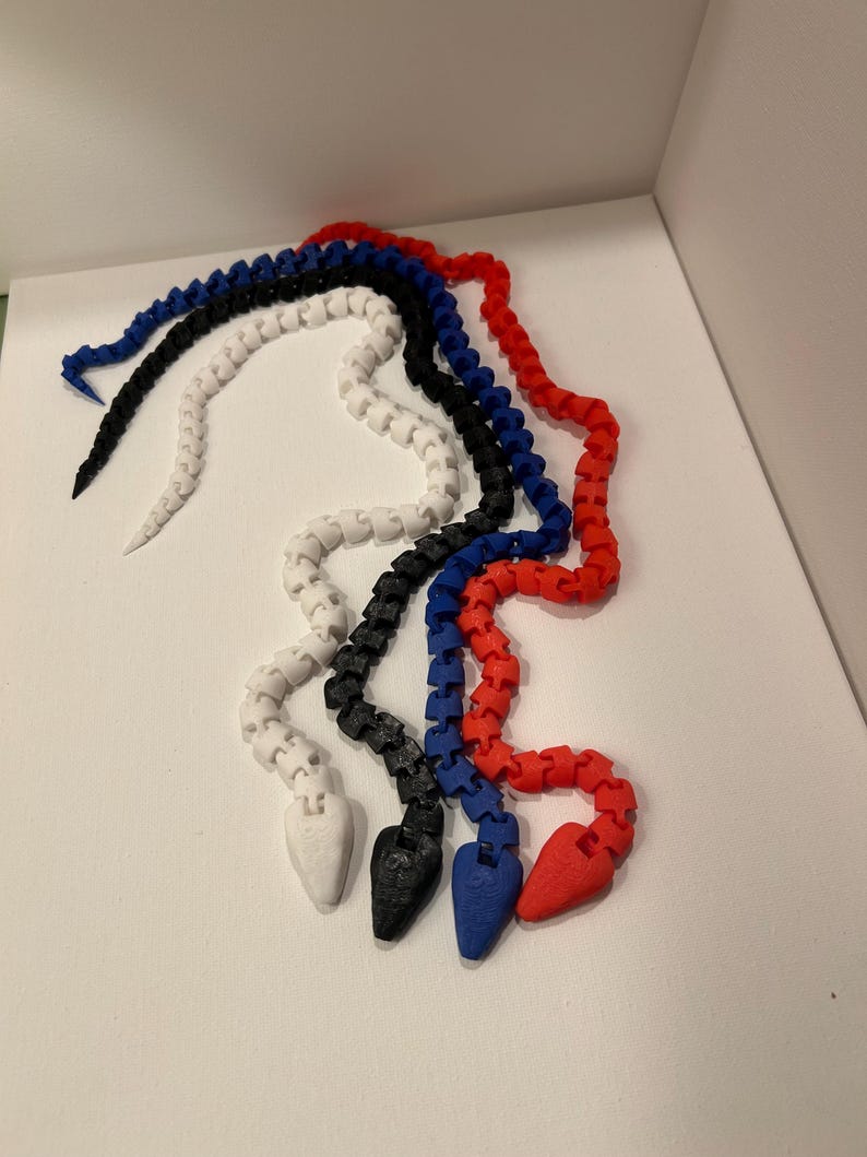 3D Articulated Large Snake Fidget Toy - Etsy