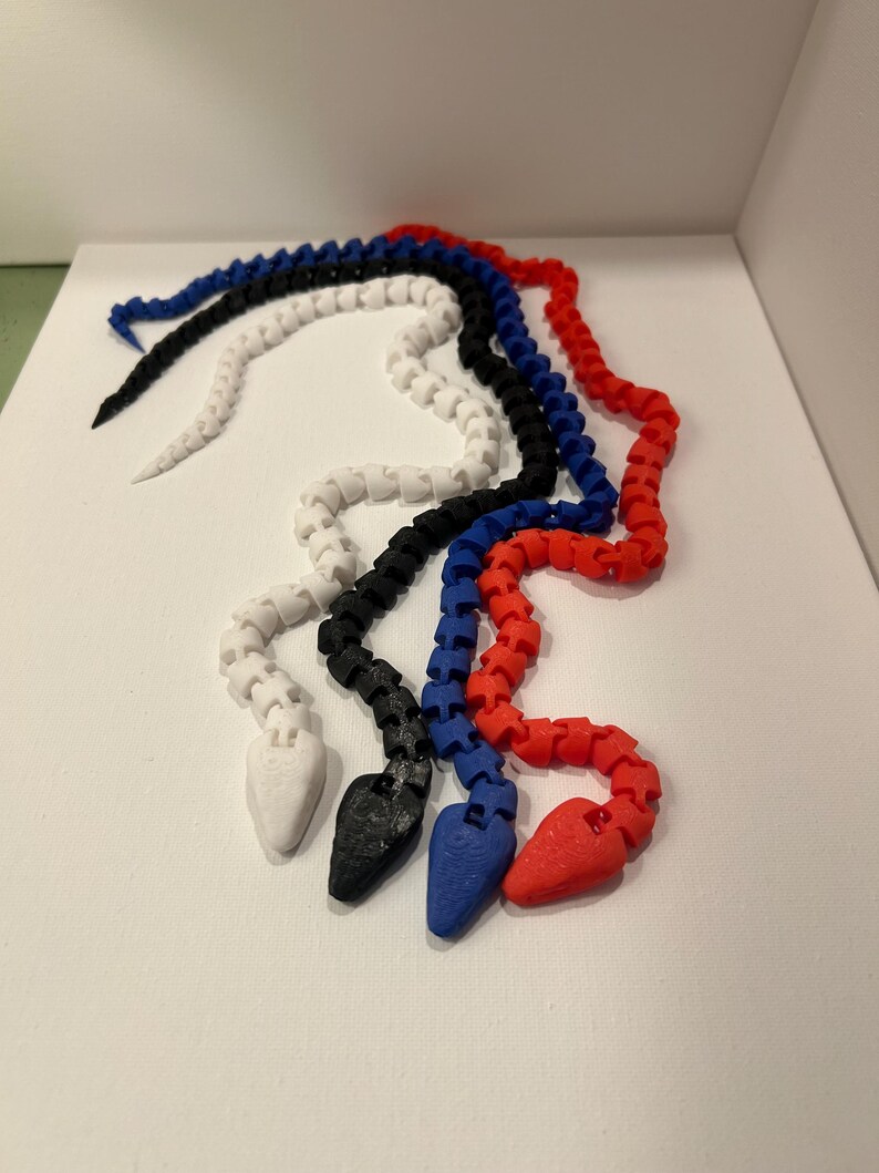 3D Articulated Large Snake Fidget Toy - Etsy