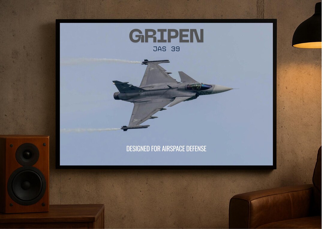 Gripen Poster - Fighter Jet Wall Art, Aviation Print, Military Aircraft ...