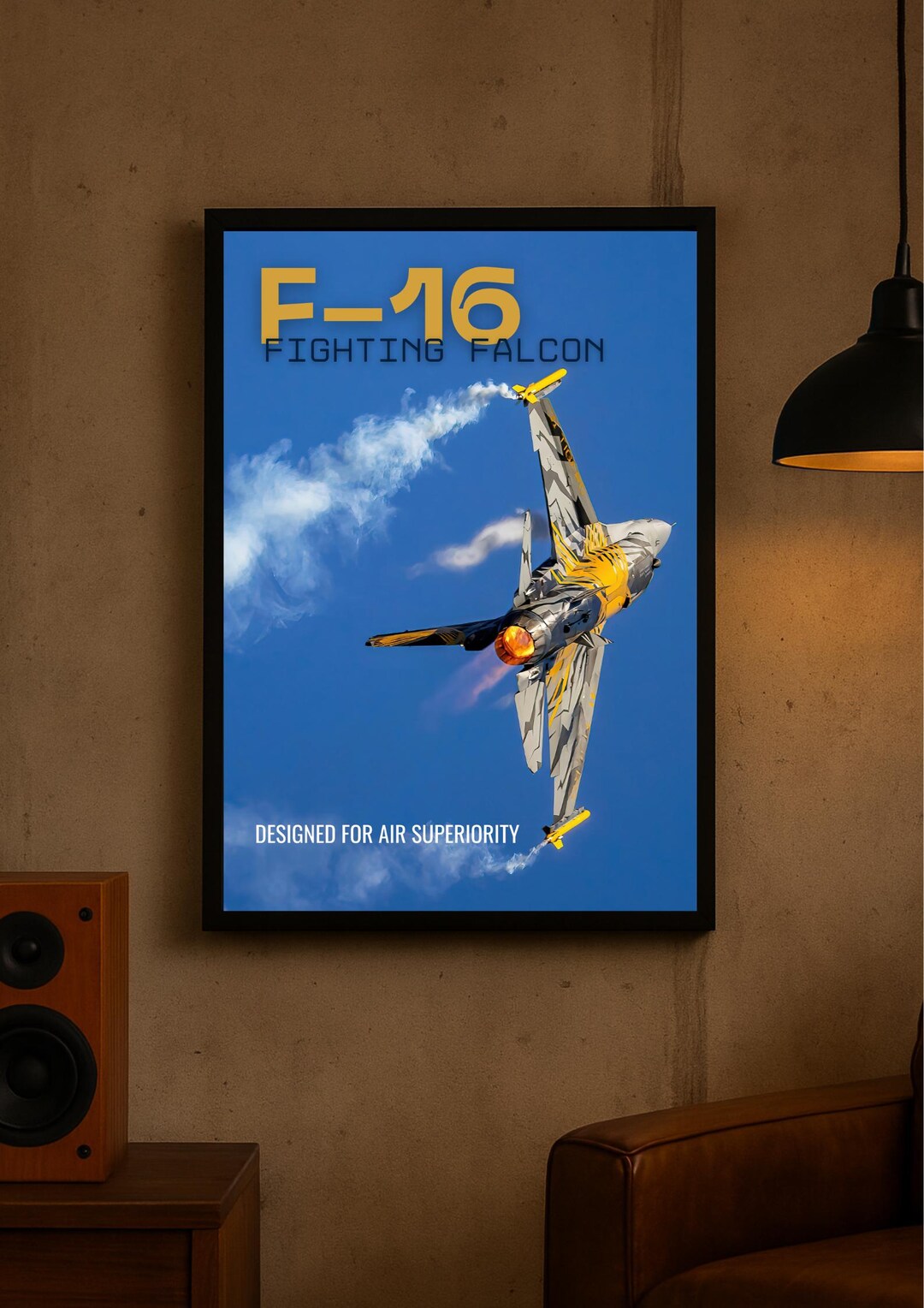 F-16 Poster - Fighter Jet Wall Art, Aviation Print, Military Aircraft ...