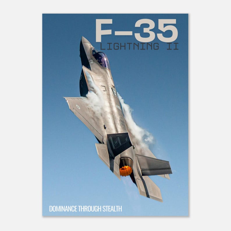F-35 Poster - Fighter Jet Wall Art, Aviation Print, Military Aircraft ...