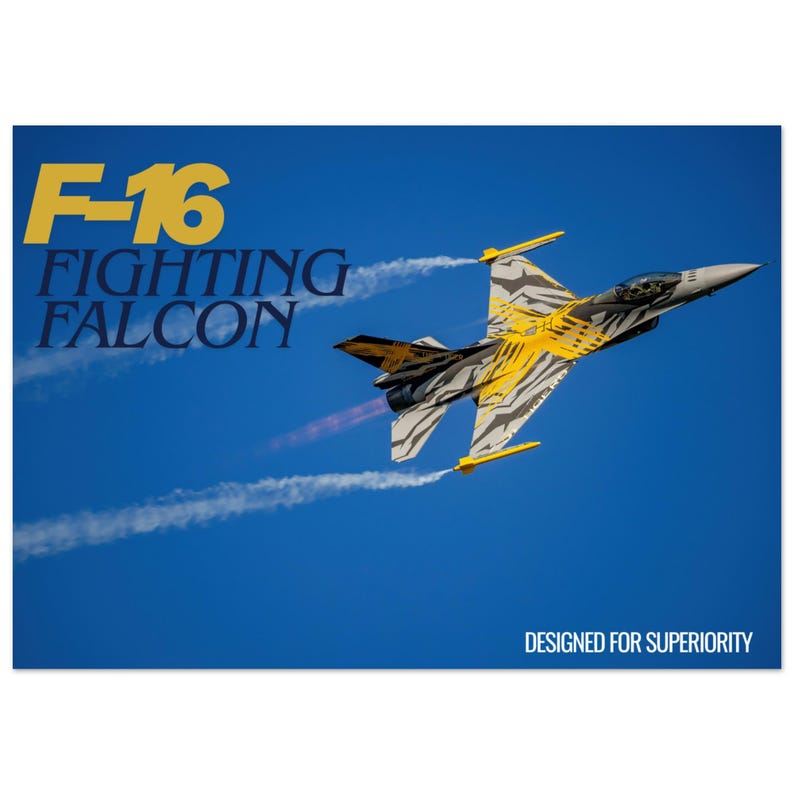 F-16 Poster - Fighter Jet Wall Art, Aviation Print, Military Aircraft ...