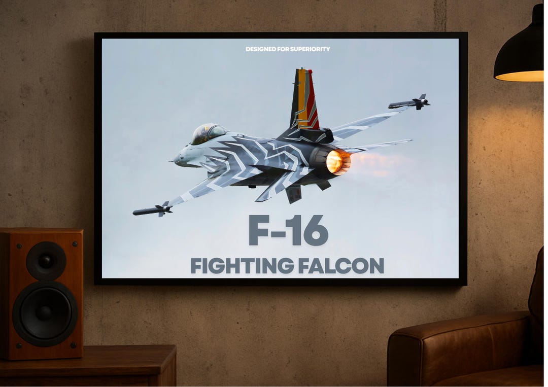 F-16 Poster - Fighter Jet Wall Art, Aviation Print, Military Aircraft ...