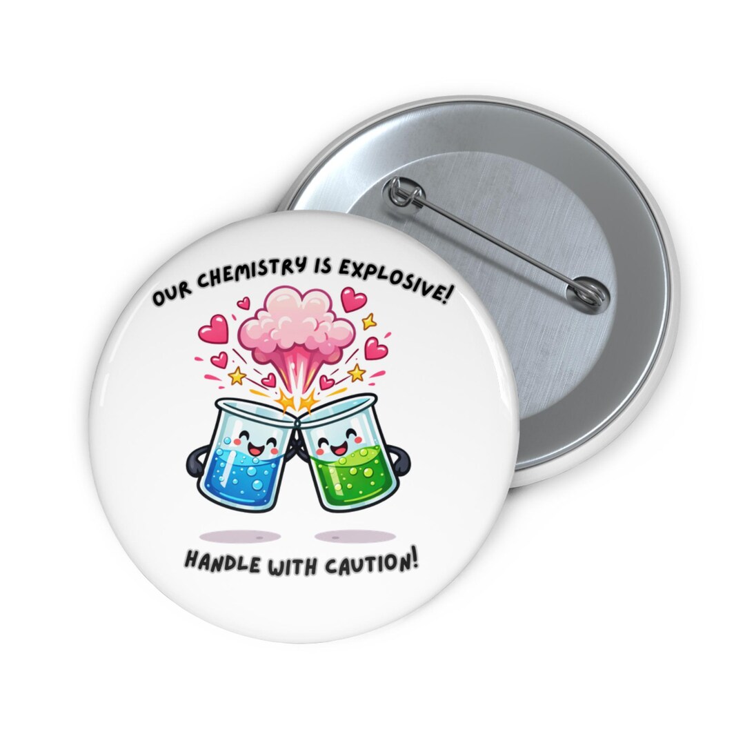 Explosive Chemistry Pin Button | Glossy Enamel - Etsy