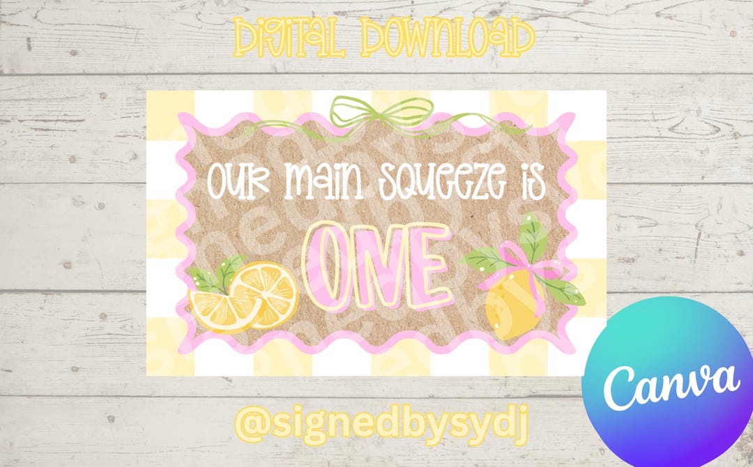 Lemon Main Squeeze Birthday Banner Template| Digital Download - Etsy