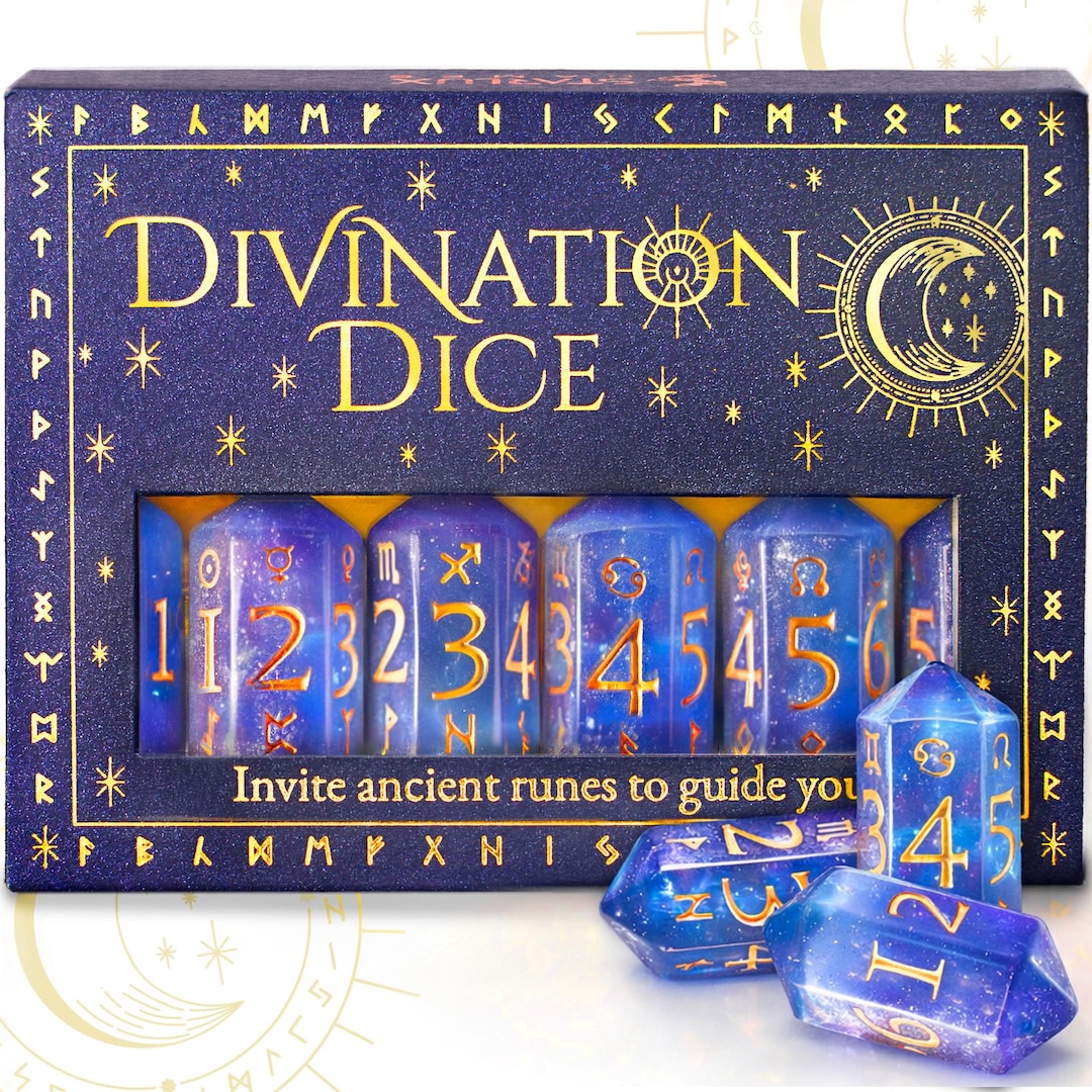 Divination Rune Casting Dice – 6 Mystic Dice With Futhark Runes ...