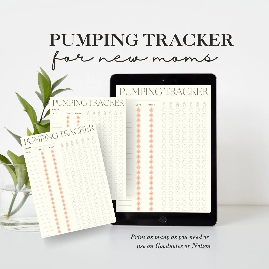 Breast Pump Tracker for New Moms | Digital Download - Etsy