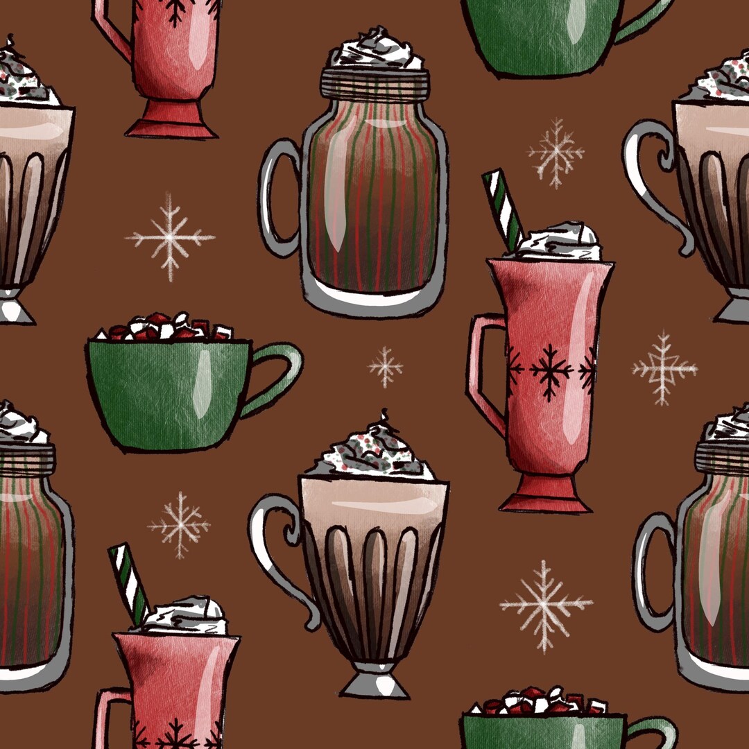 Seamless Hot Chocolate Pattern - Etsy