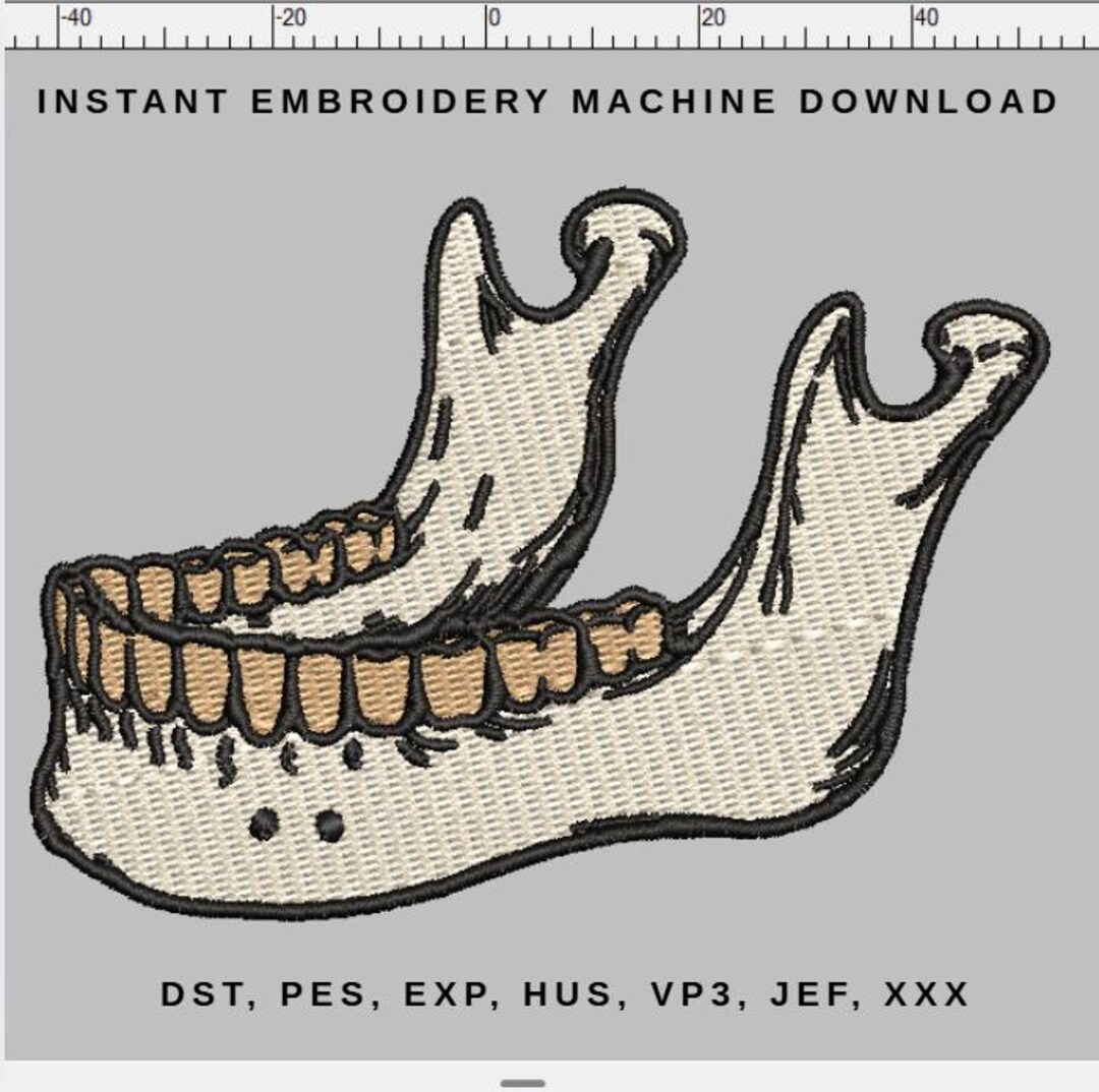 Lower Jaw Embroidery Design – 4x4 Digital Embroidery Files - Etsy