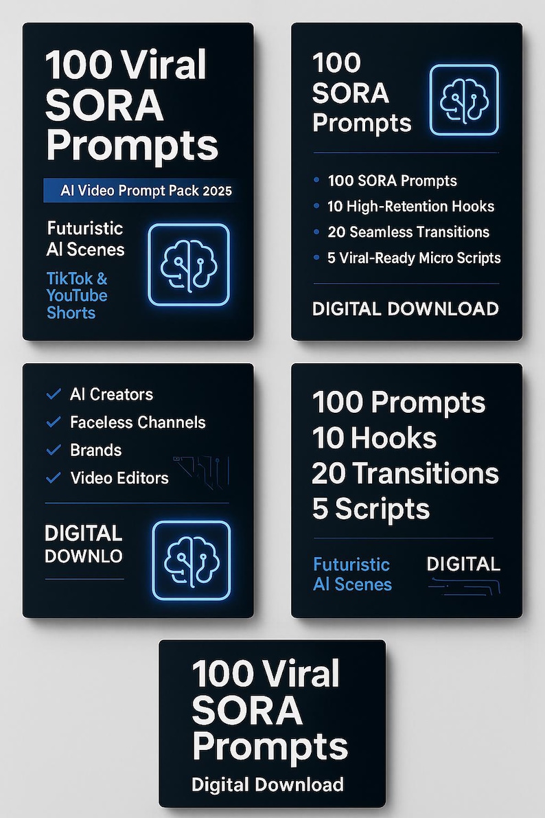 100 Viral SORA Prompts | AI Video Prompt Pack 2025 | Futuristic Scenes ...