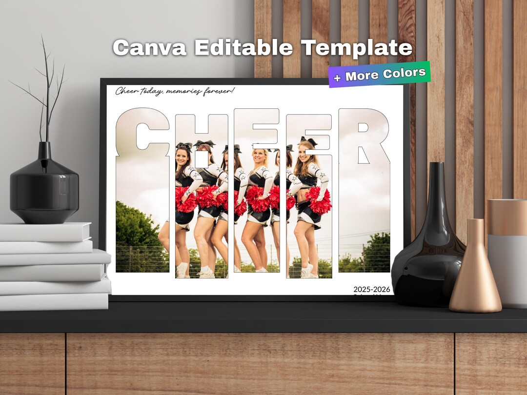 Cheer Photo Collage Template: Cheerleader Picture Digital Printable - Etsy