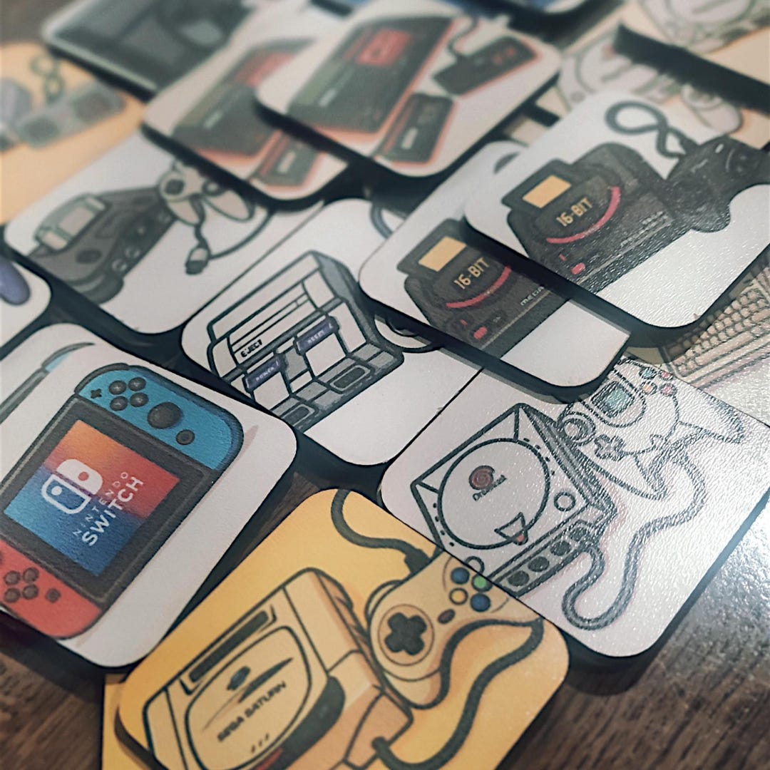 Retro Console Memory Matching Game - Handcrafted Wooden Memo Set for ...