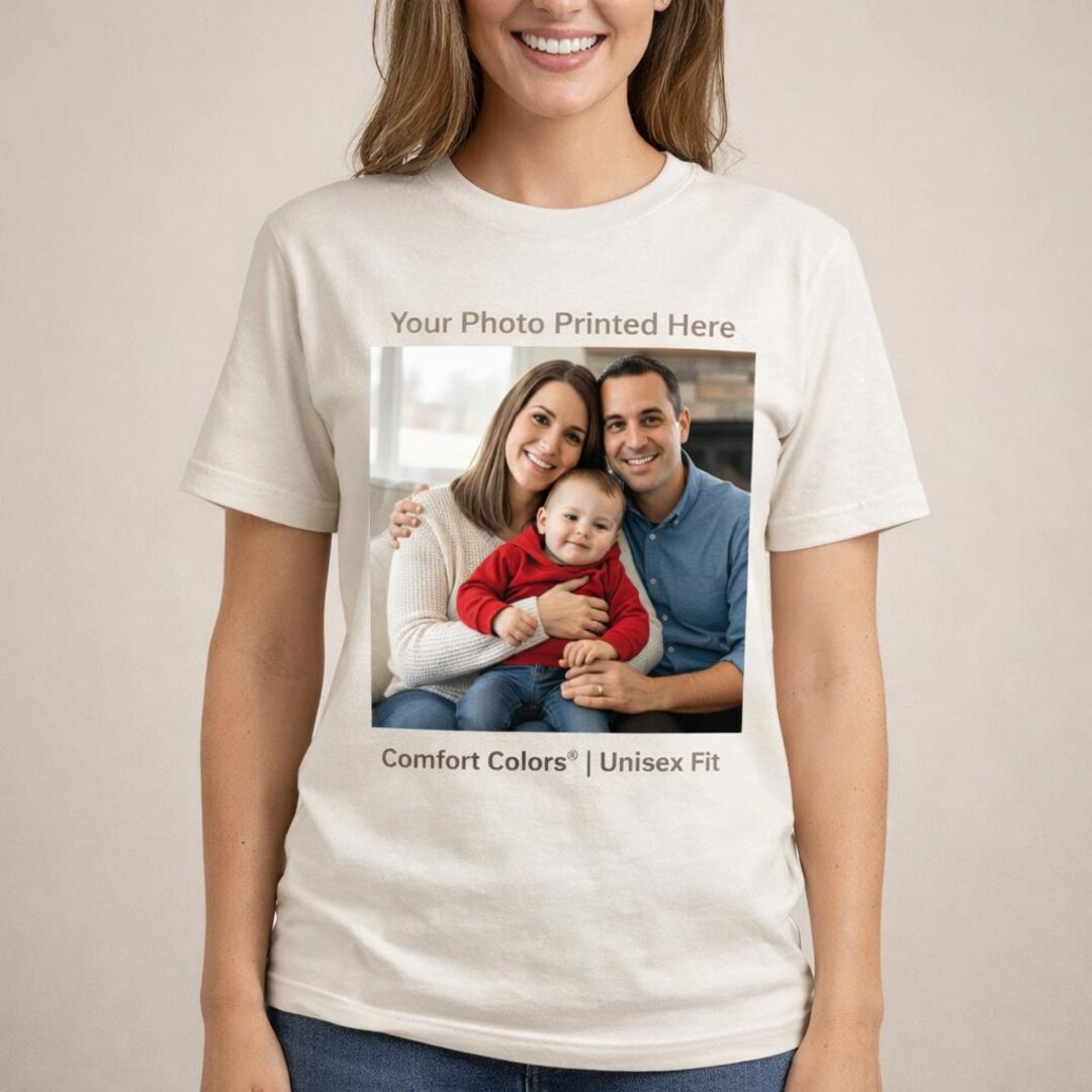 Comfort Colors Personalized Photo T-shirt, Custom Family Picture Tee - Etsy