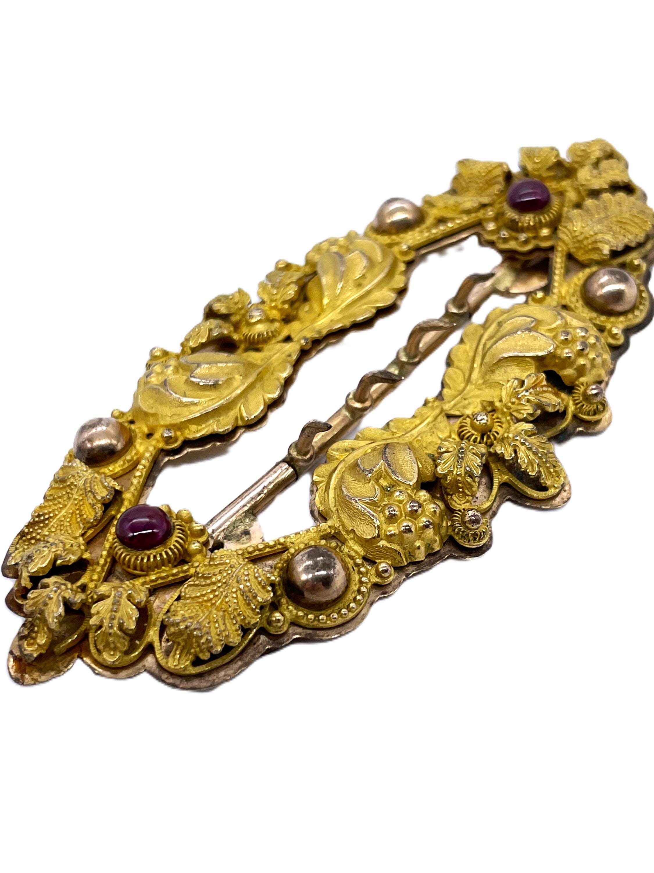 Antique Georgian Gold and Garnet Belt Buckle - Late Georgian Men's ...
