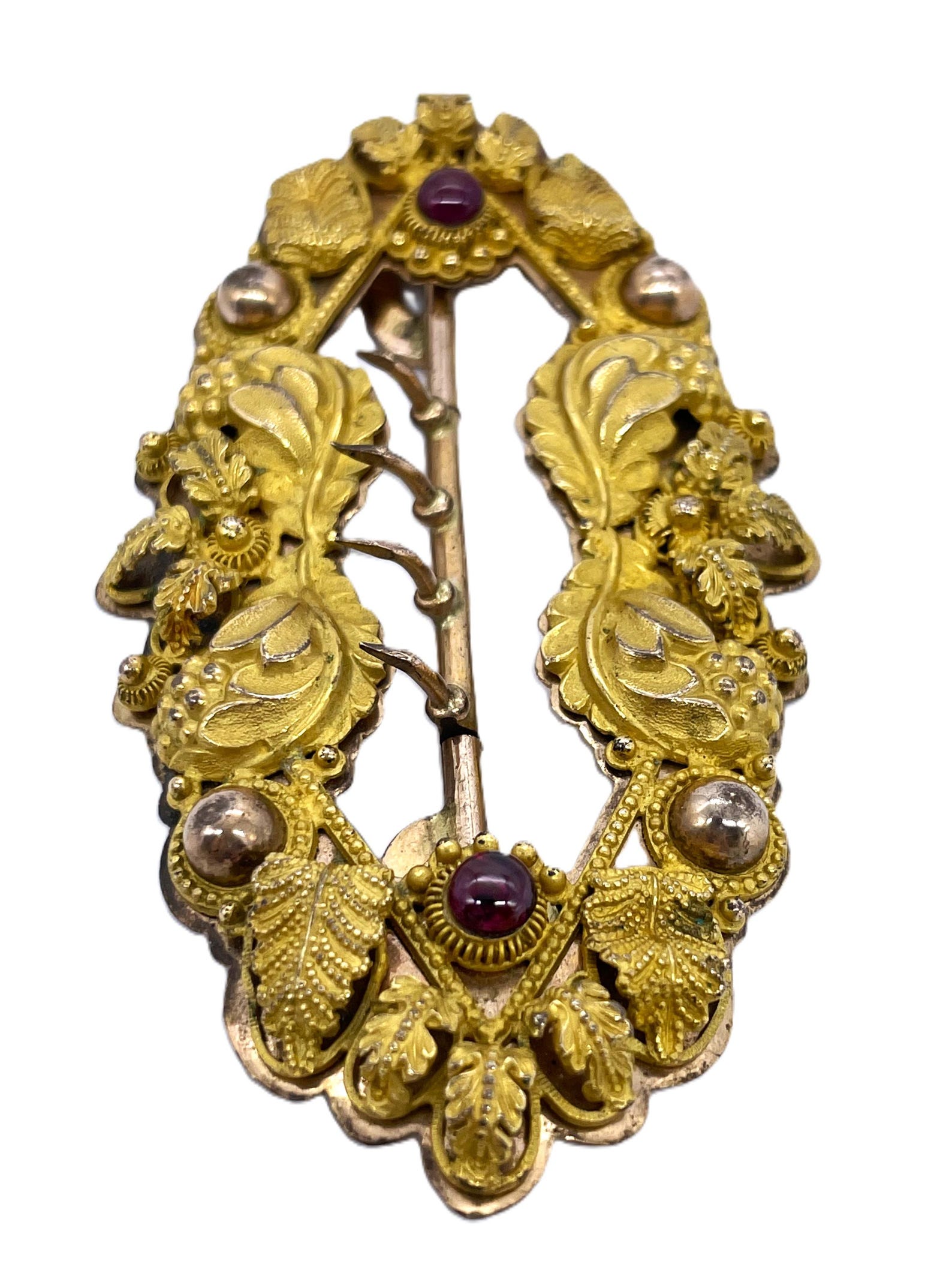 Antique Georgian Gold and Garnet Belt Buckle - Late Georgian Men's ...