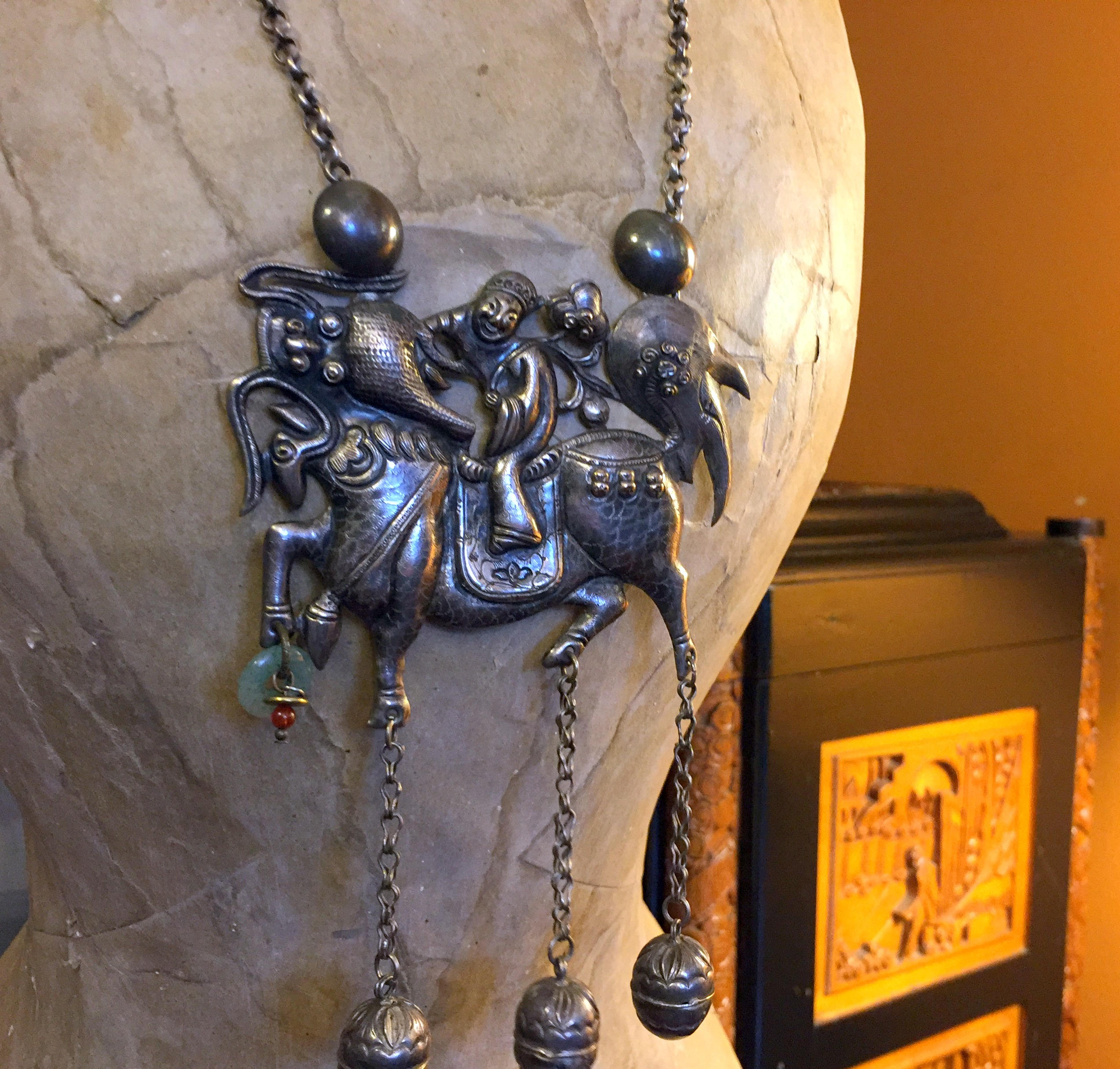 Dragon Head Necklace Chinese Qilin 4 Inches Long 3 3/4 Inches Wide 3 ...