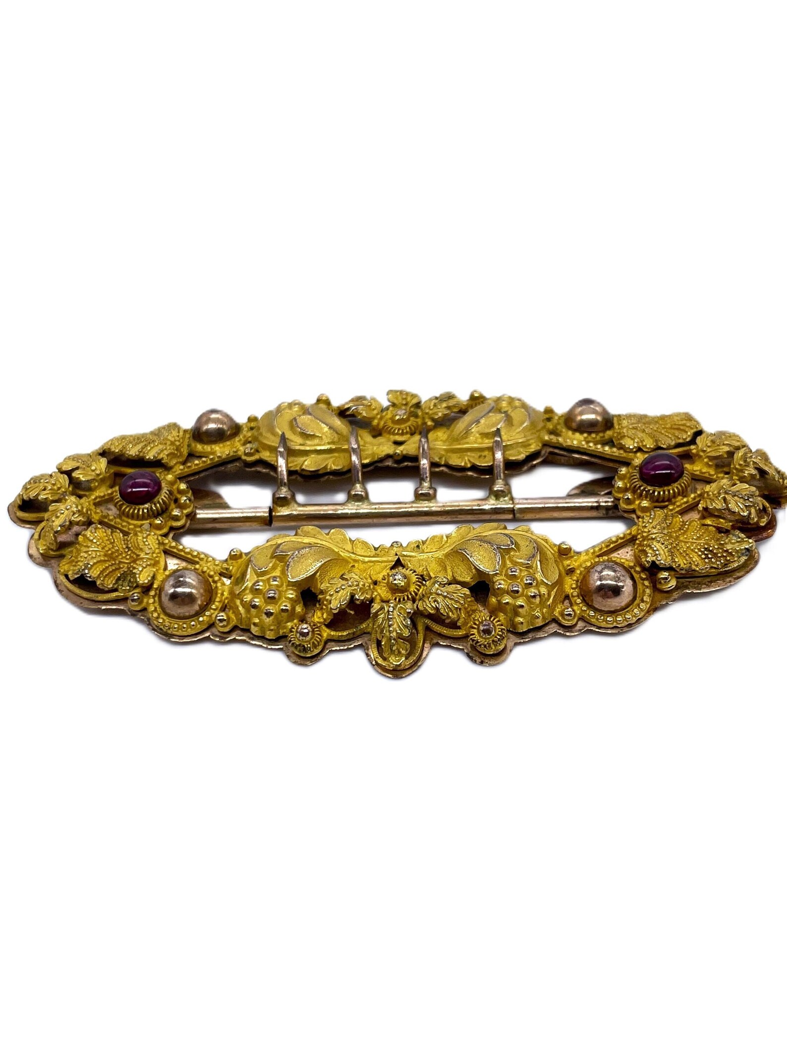 Antique Georgian Gold and Garnet Belt Buckle - Late Georgian Men's ...