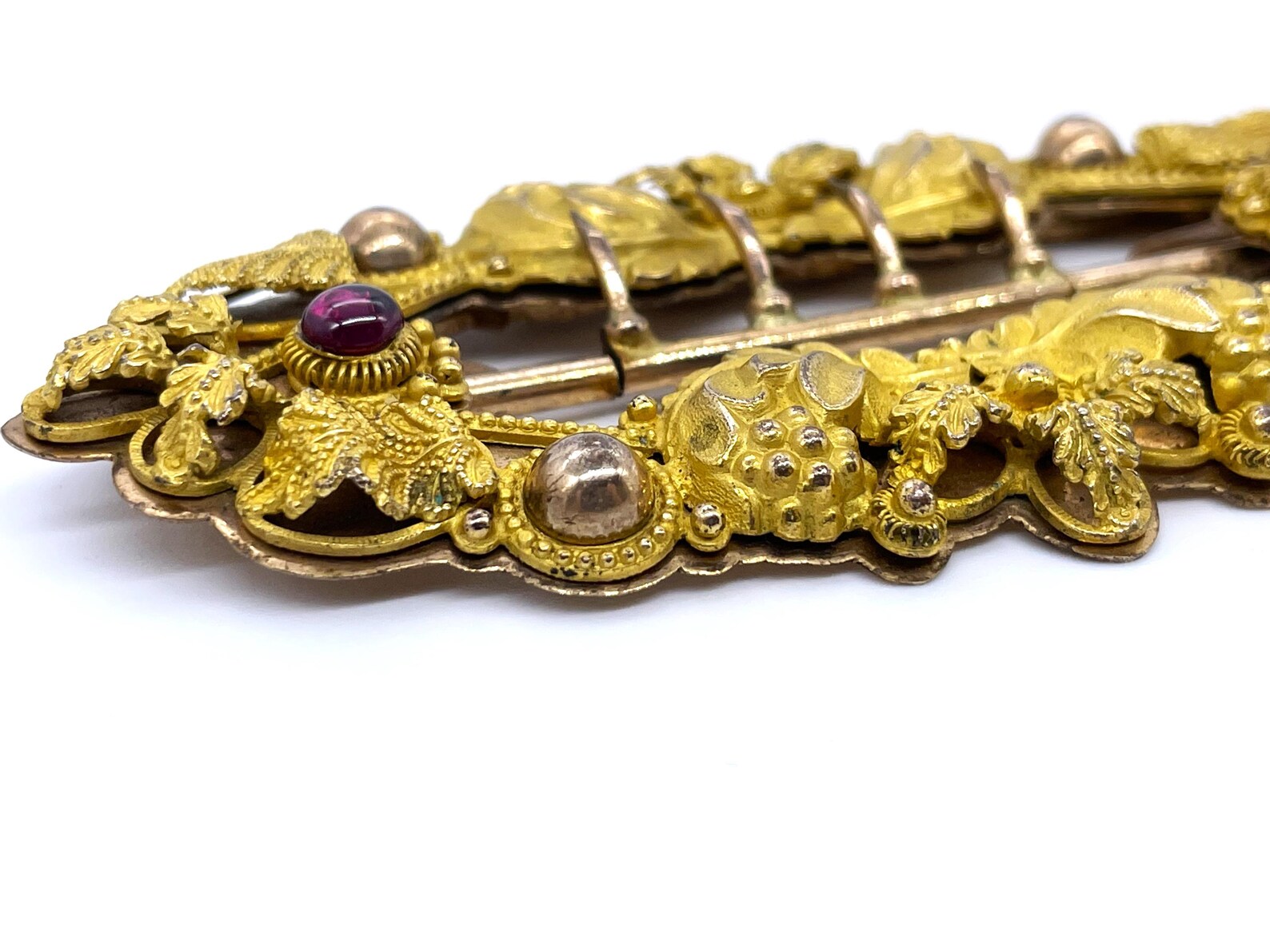 Antique Georgian Gold and Garnet Belt Buckle - Late Georgian Men's ...