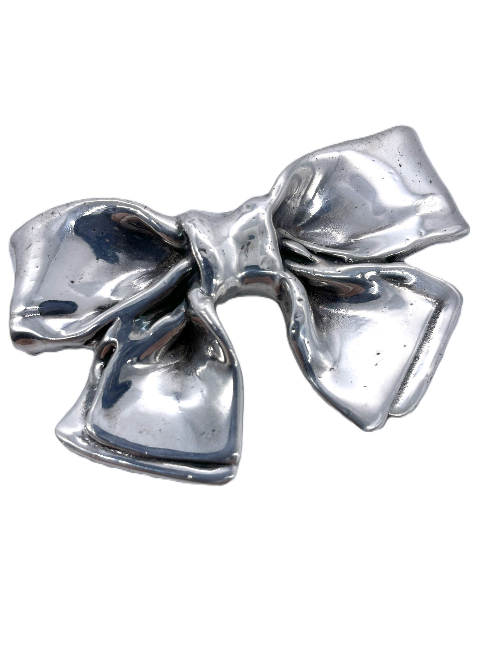 Vintage Silver Ribbon Bow Pin: 1980s Versatile Statement Piece - Etsy