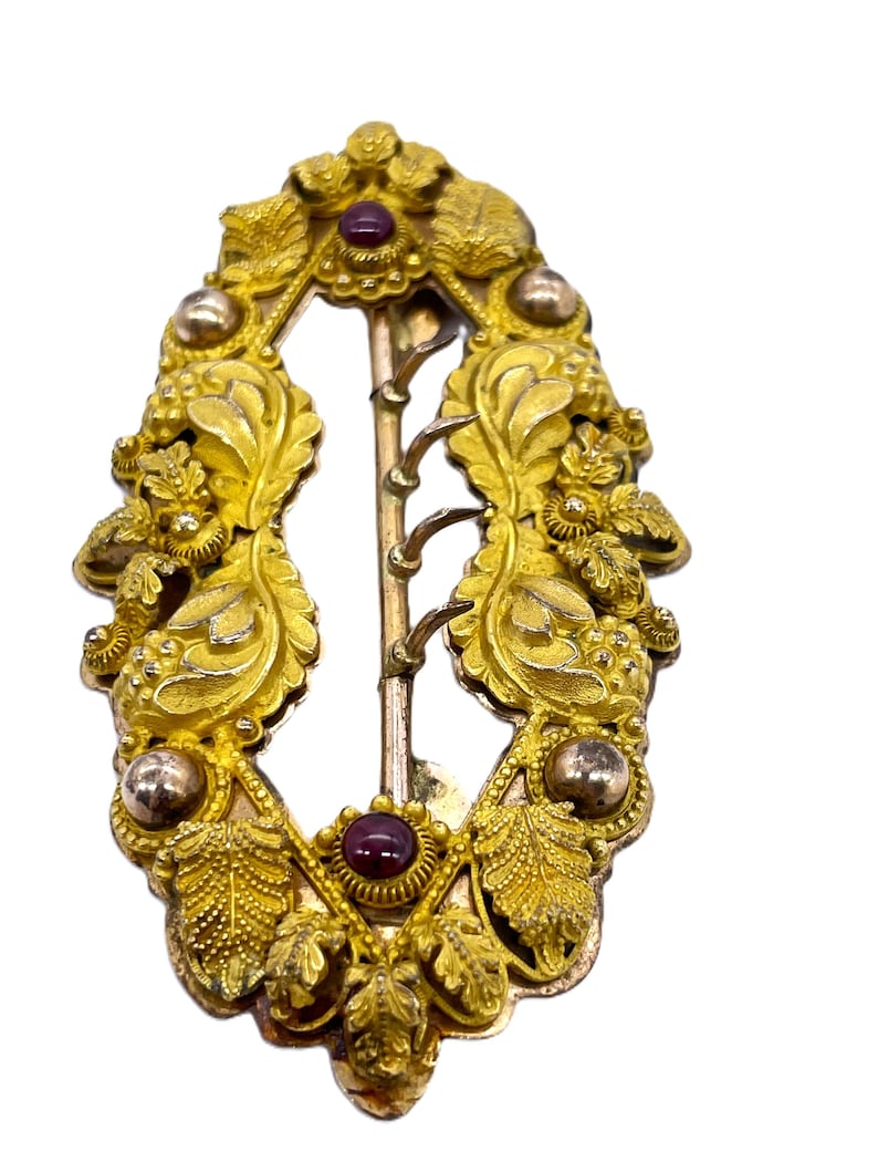 Antique Georgian Gold and Garnet Belt Buckle - Late Georgian Men's ...