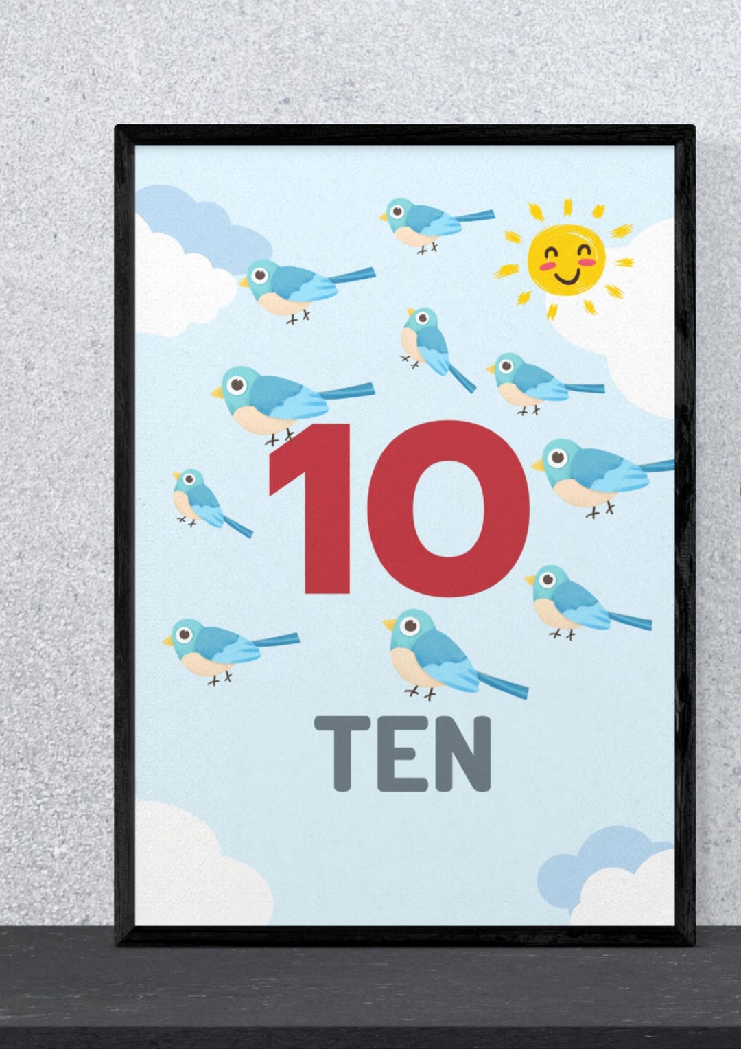 Colorful Numbers 0-10 Poster - Kids Learning Wall Art (A2 + A4, PDF ...
