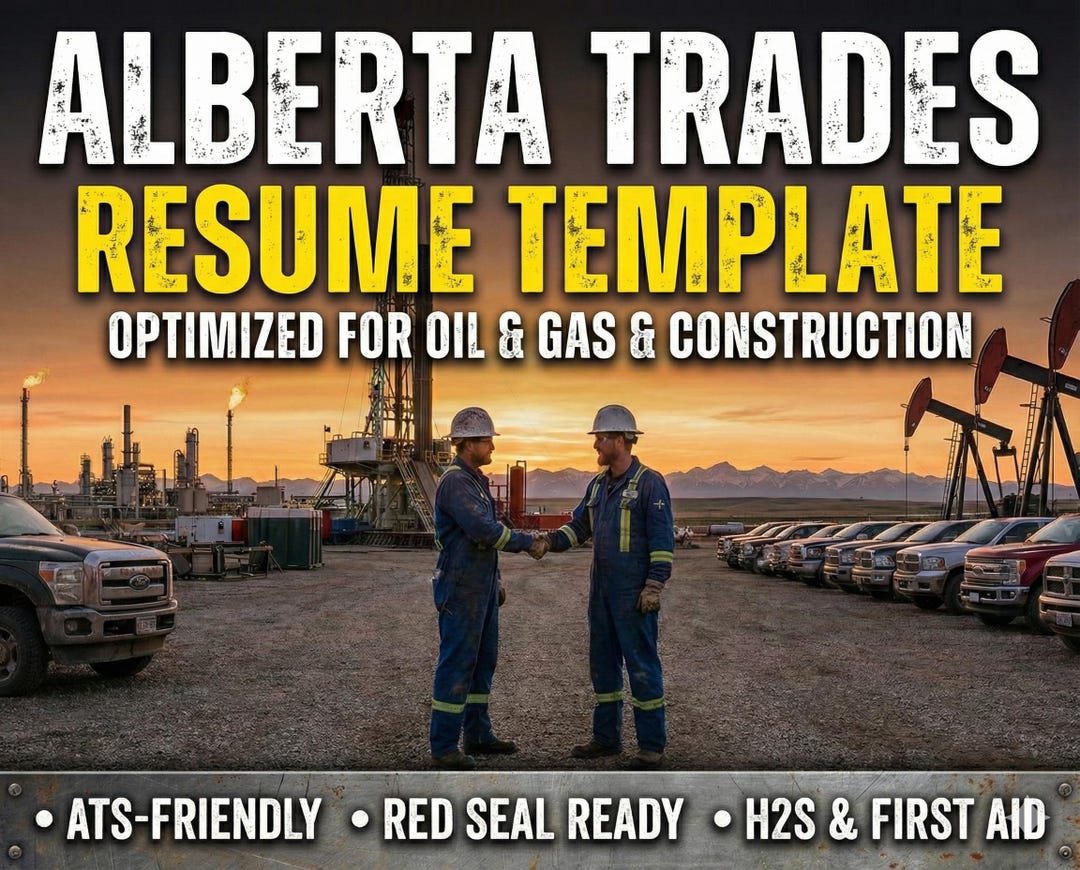 Alberta Trades Resume Template – Oil & Gas, Construction (ATS Friendly ...