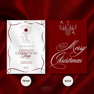 Editable Christmas Invitation Template Canva | Double-sided Holiday ...