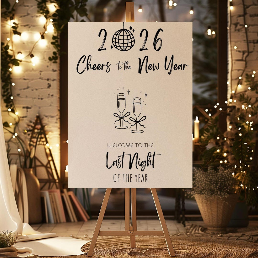 New Years Eve Welcome Sign Template, 2026 Last Night of the Year ...