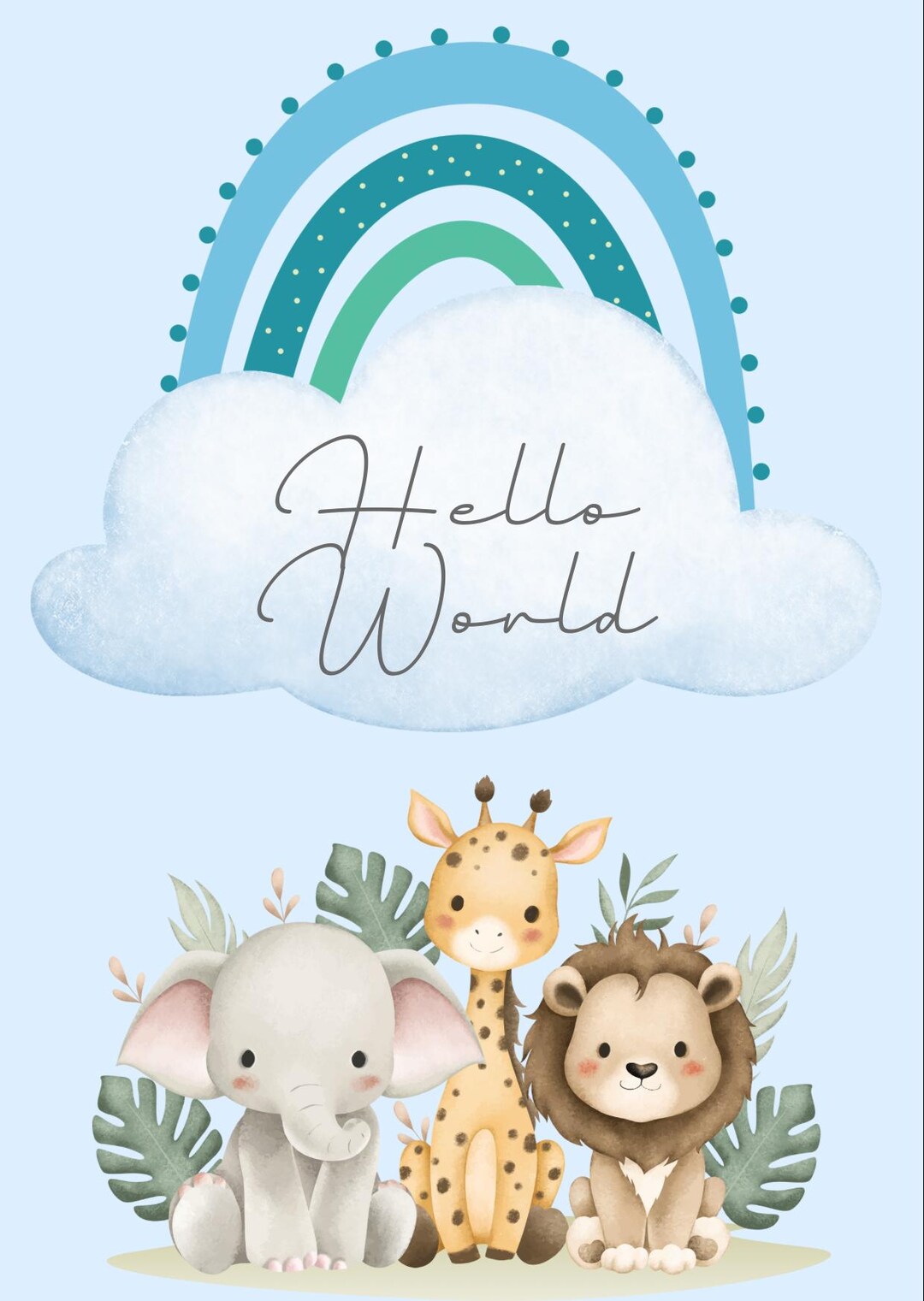 Safari Hello World Card – Digital Download - Etsy