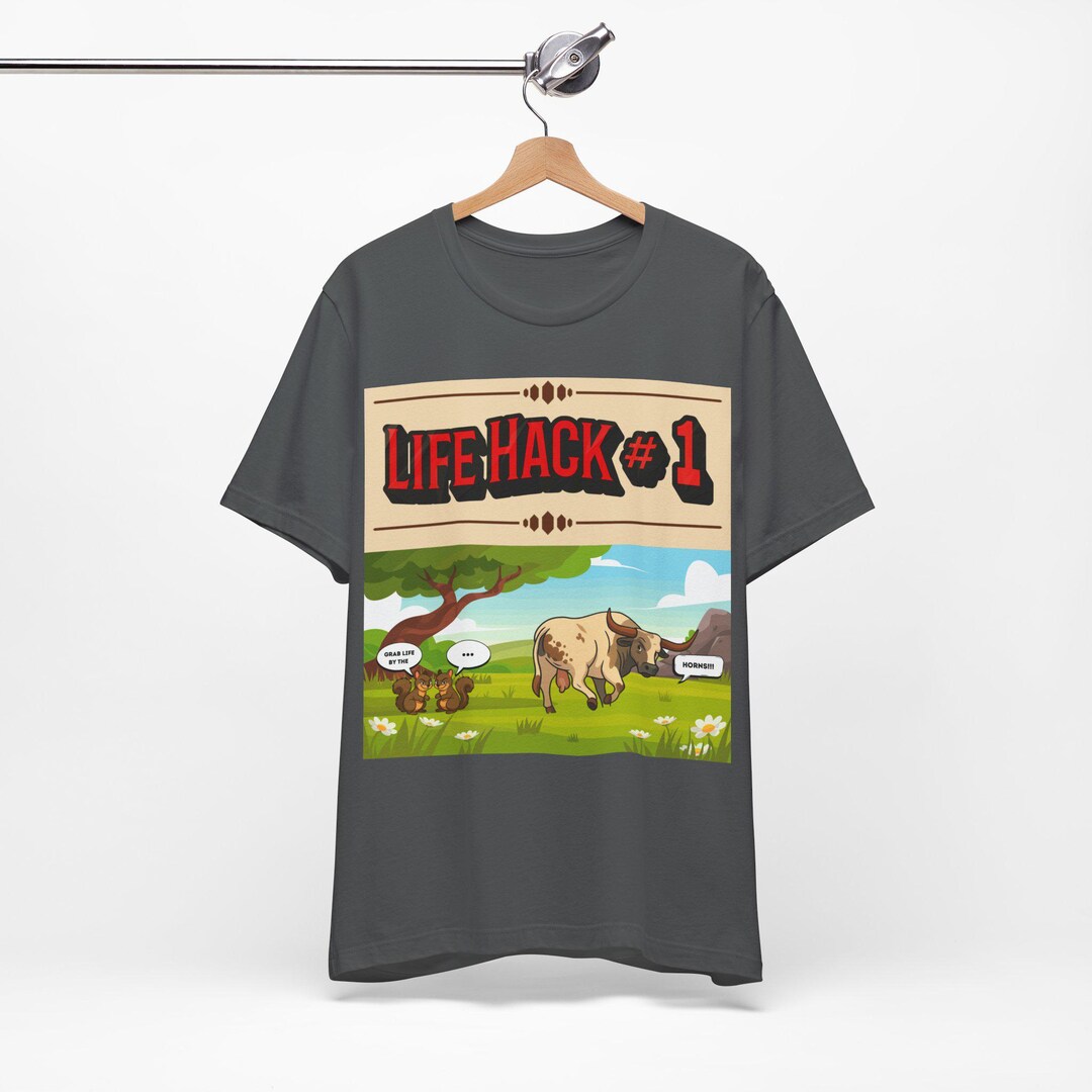Funny Animal Comic T-shirt Grab Life by the Horns - Etsy
