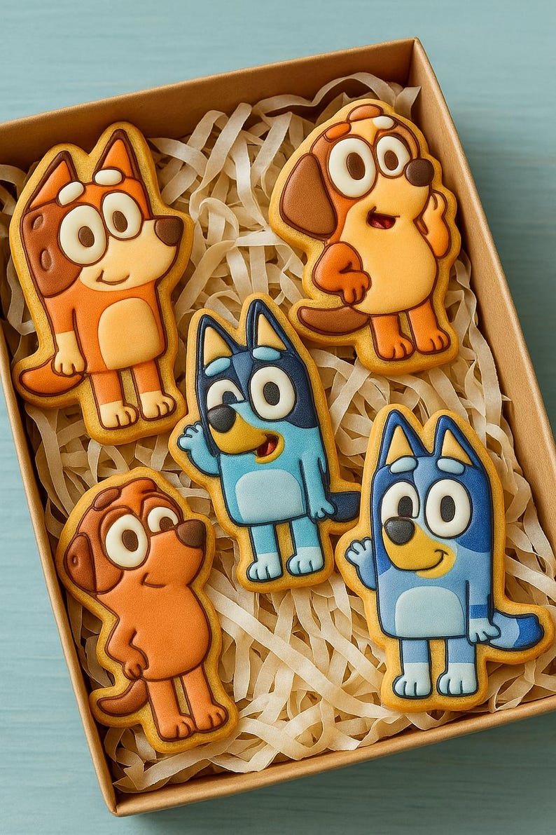 Bluey Cookie Cutters Set of 5: Cartoon Dog Party Theme, Gift for Bluey ...
