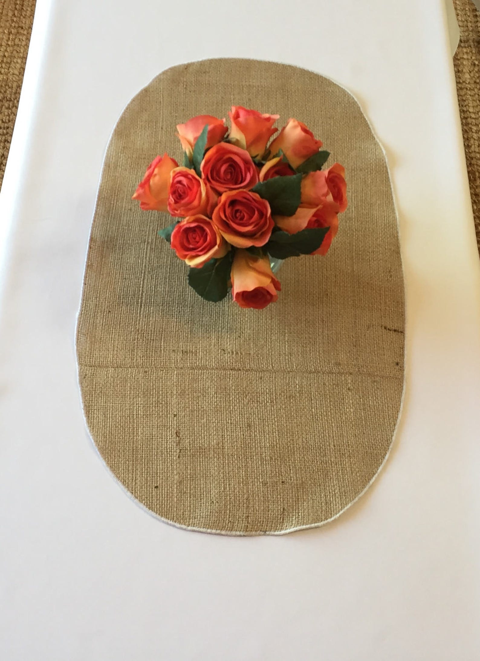 Burlap Table Runner Oval 10oz Hydrocarbon Free Select A - Etsy
