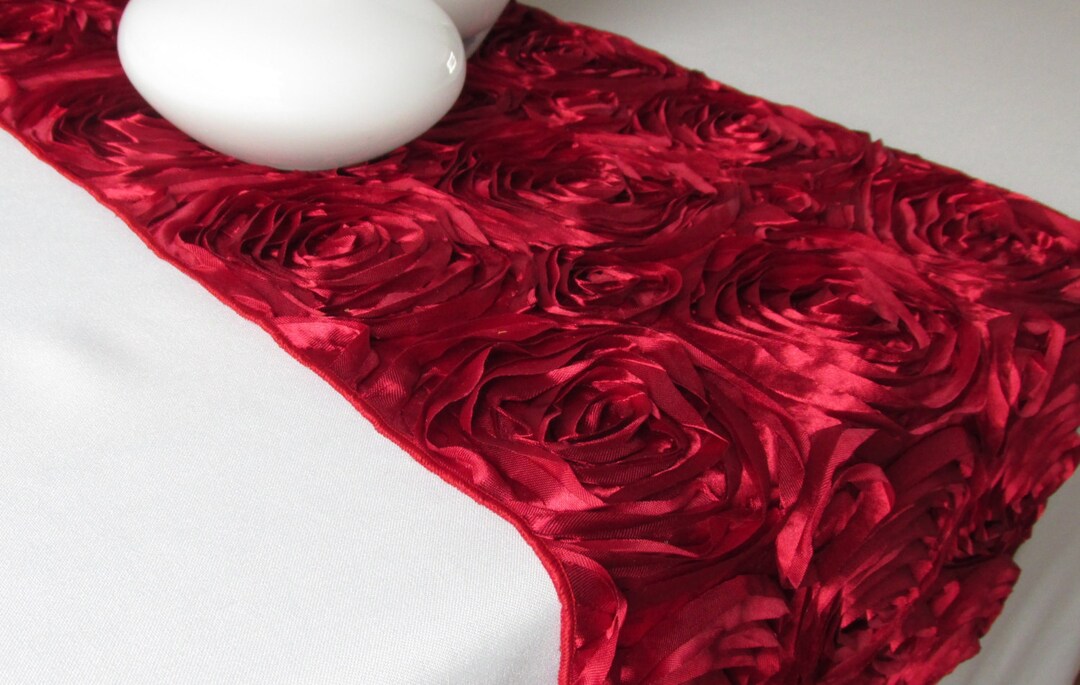 Satin Rosette Table Runner - SELECT A SIZE - Etsy