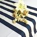 Navy Blue and White Striped Table Runner Wedding Table Runner Navy Blue ...