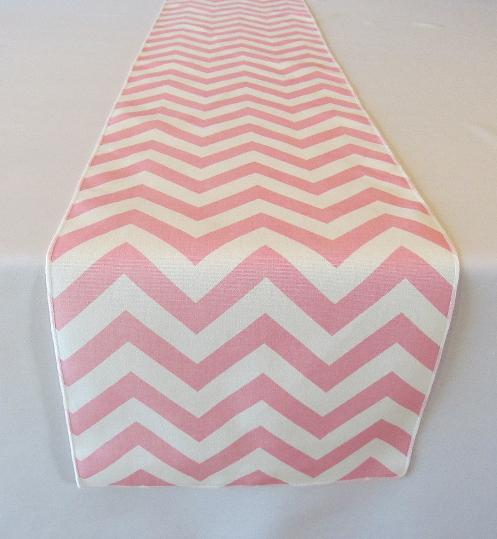Light Pink and White Chevron Table Runner SELECT A SIZE - Etsy