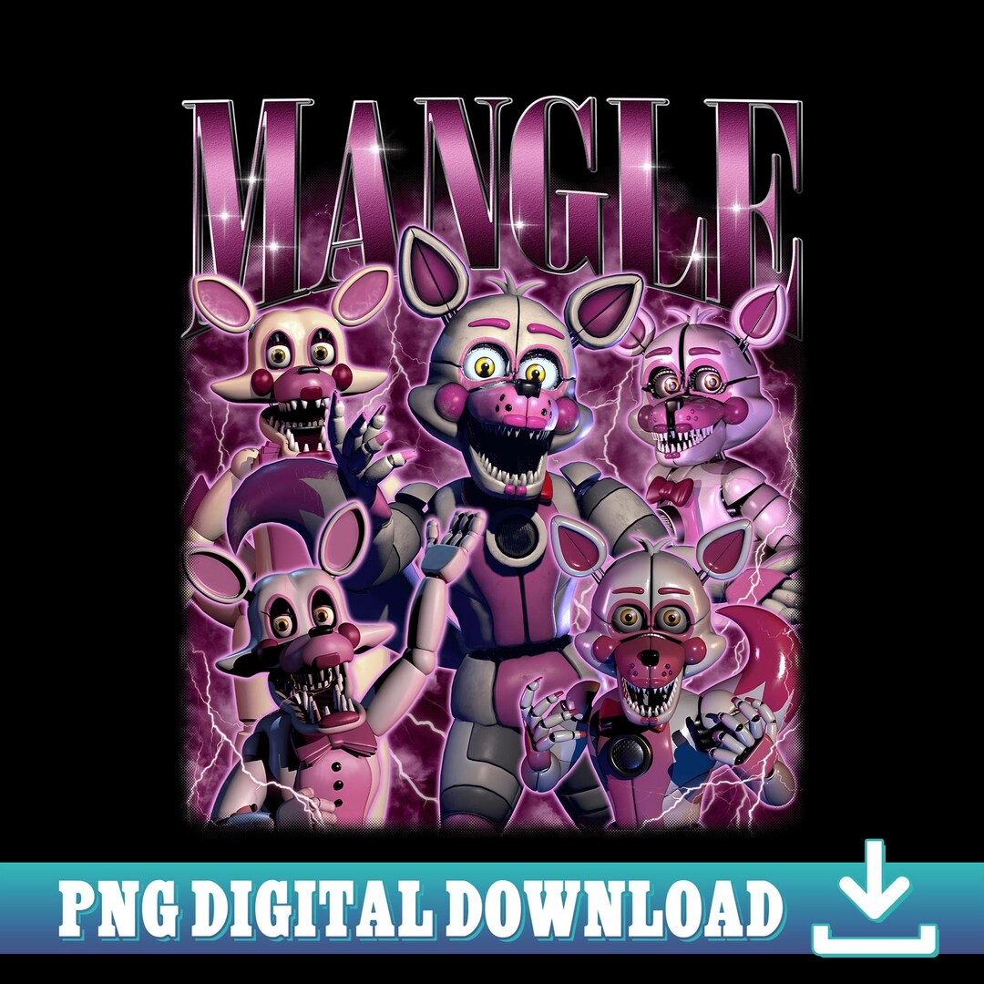 Vintage FNAF Mangle Bootleg Png, Mangle Retro 90s Bootleg Rap Png ...