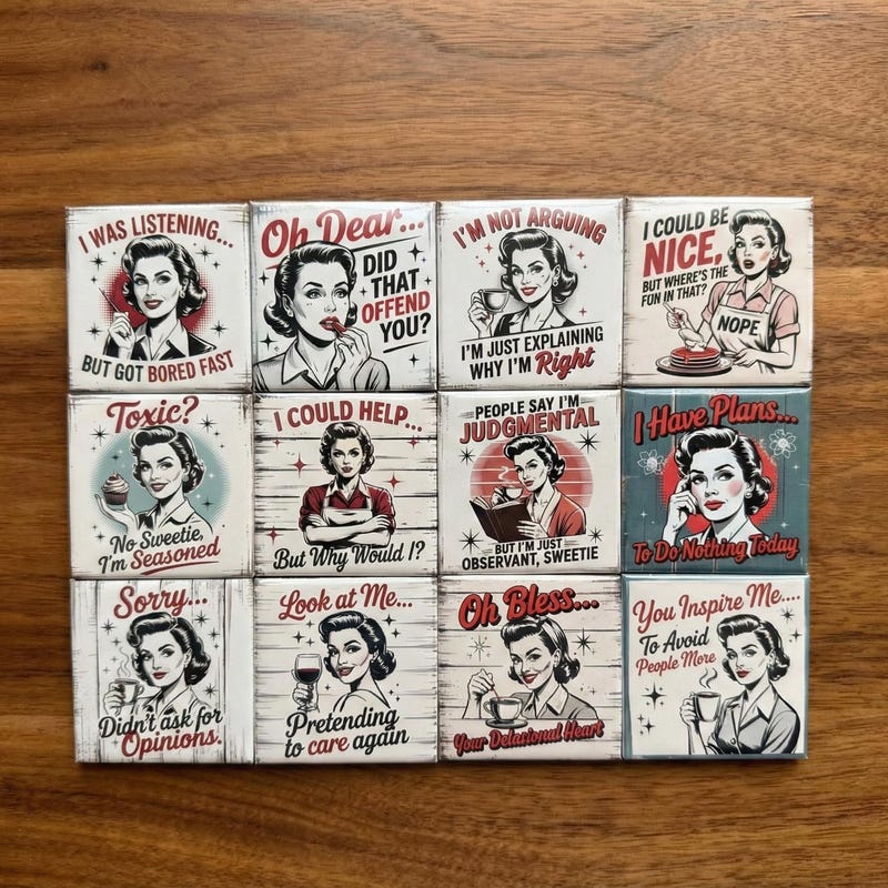 Magnets Vintage Snarky - Etsy