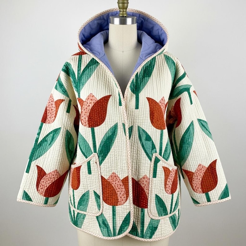 Beginner Hooded Quilted Jacket Sewing Pattern | Sizes XXS-4XL (instant ...