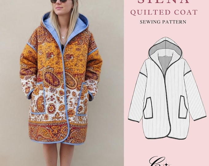 Quilted Coat Sewing Pattern | Siena Jacket , Beginner Friendly (INSTANT ...