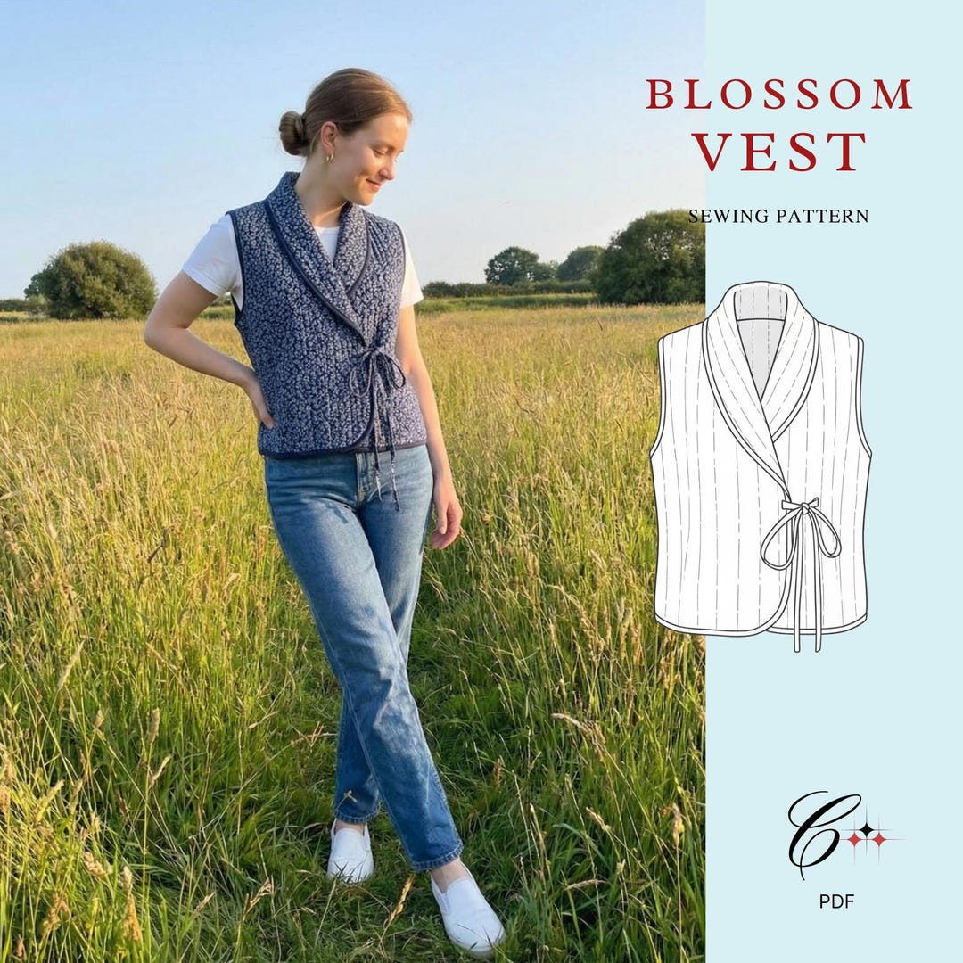 Quilted Vest Sewing Pattern | Beginner Friendly, Sizes XXS-5XL (instant ...