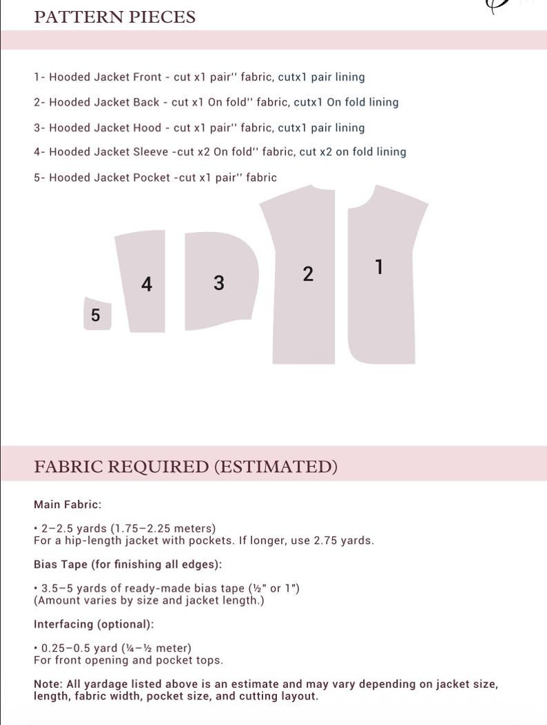 Hooded Quilted Jacket Sewing Pattern | Beginner Friendly | Sizes XXS ...