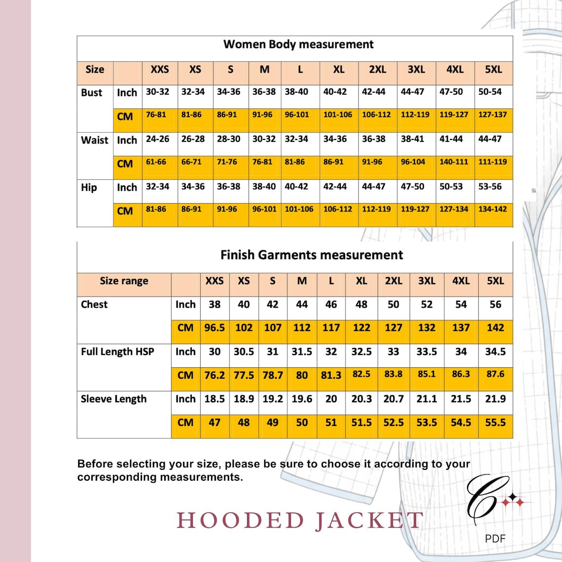 Hooded Quilted Jacket Sewing Pattern | Beginner Friendly | Sizes XXS ...