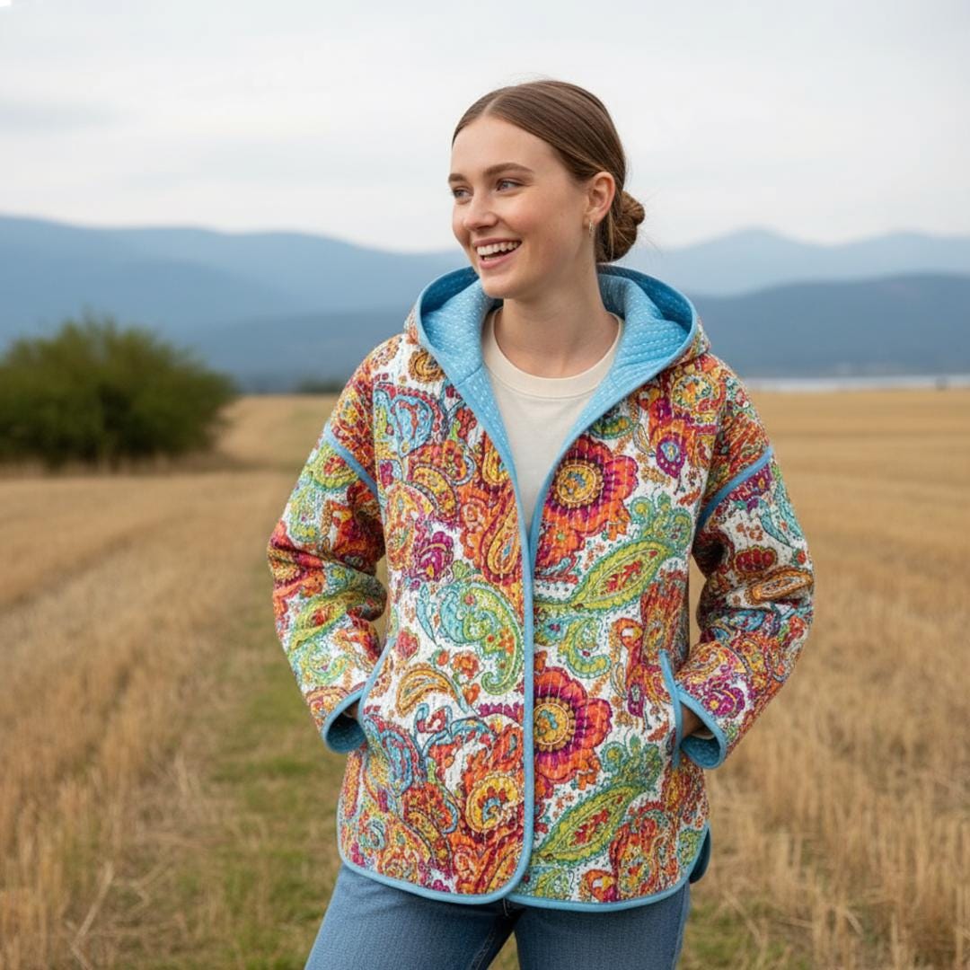 Hooded Quilted Jacket Sewing Pattern | Beginner Friendly | Sizes XXS ...