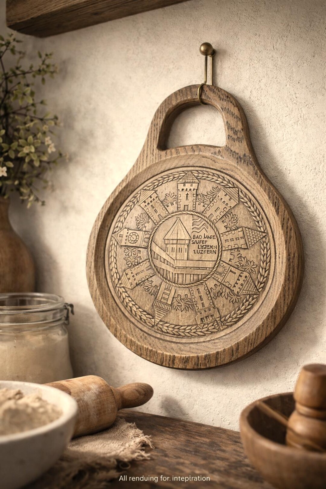 Vintage Carved Wooden Plaque – Lucerne 800th Anniversary (1978) Folk ...