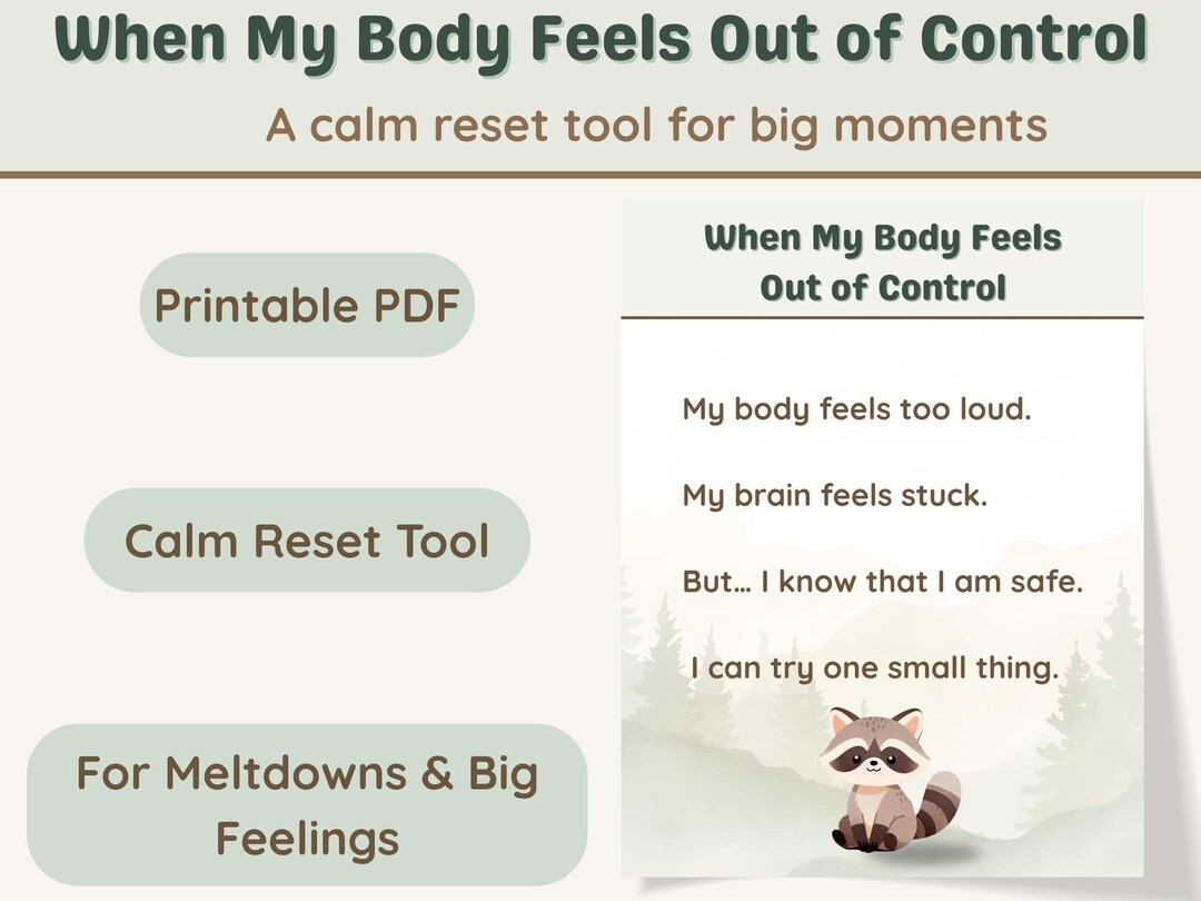 Calm Reset Poster for Kids | Meltdown Support & Emotional Regulation ...