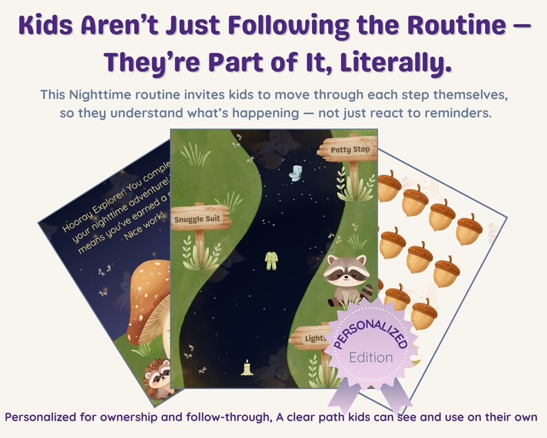 Personalized Kids Evening Routine Chart | Visual Bedtime Adventure ...